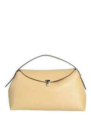 TOTEME Flap Bag In Pebbled Leather With Twist-lock Fastening - Beige