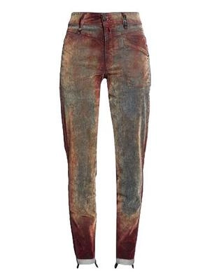 High Skinny Jeans In Tie-dyed Cotton Blend - Brick