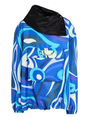 Emilio Pucci Polyamide Twill Anorak With Signature Print - Blue