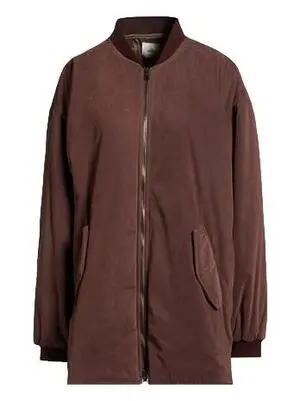 ALYSI Chocolate Polyester Coat - Brown
