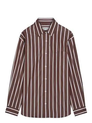 Matteau Striped Cotton-poplin Shirt - Brown