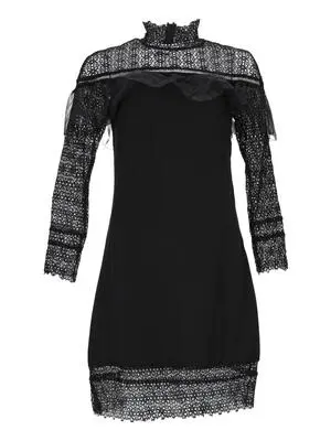 NJ COUTURE Abito Lace And Sheer Embellished Dress - Black