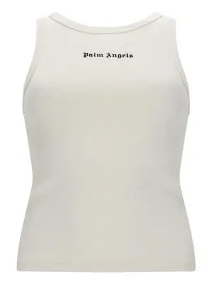 Palm Angels Palm Angels Ribbed Logo Tank Top White
