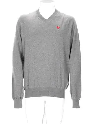 Play Comme Des Garcon Maglia V-neck Sweater - Grey