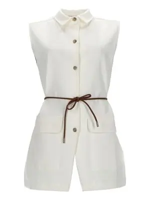Herno Belted Gilet - White