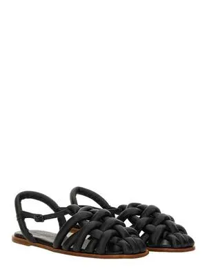 Hereu Cabersa 2" Lambskin Sandals - Black