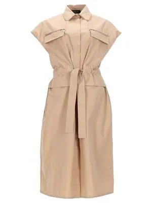Fabiana Filippi Sleeveless Belted Dress - Beige