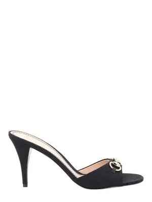 Gucci Heeled Sandal Slides - Black