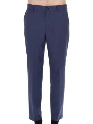 BOSS Tapered Fit Virgin Wool Trousers - Blue