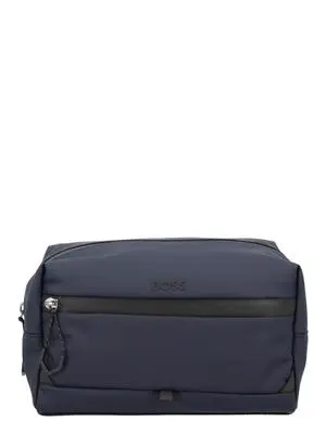BOSS Beauty Case In Faux Leather - Blue