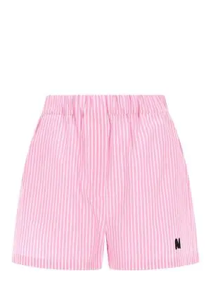 MSGM Striped Cotton Shorts - Pink
