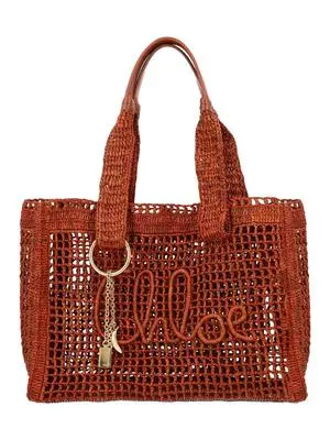 Chloé Chloé Raffia Tote Bag Brown