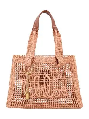 Chloé Raffia Tote Bag - Pink