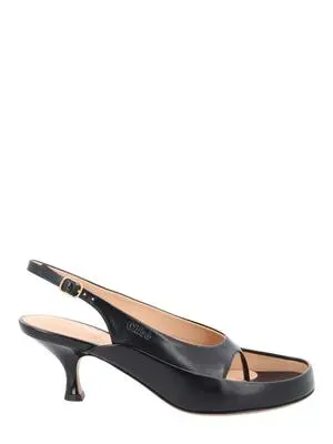 Chloé Junie' Slingback Sandals With Sculptural Heel - Black