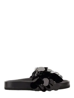 Rabanne Embellished Sparkle Sandals - Black