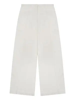 Alberta Ferretti Viscose Twill Wide Leg Trousers - White