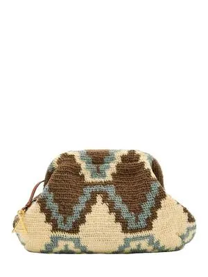 AMONG EQUALS Bilum Patterned Wool-blend Clutch - Brown