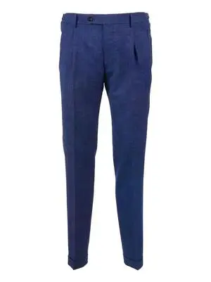BERWICH Retrolong Pleated Trousers - Blue