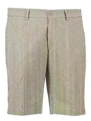 BERWICH Striped Straight-leg Bermuda Shorts - Neutrals