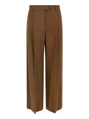 Brunello Cucinelli Brunello Cucinelli Monile Wide-Leg Trousers Brown