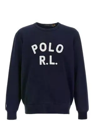 Polo Ralph Lauren Logo Patch Crewneck Sweater - Blue