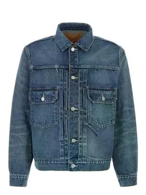 Y’s Pleated Detail Denim Jacket - Blue