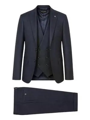 LUIGI BIANCHI MANTOVA Three-piece Single-breasted Suit - Blue