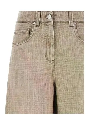 Brunello Cucinelli Monile Detail Wide Barrel Jeans - Neutrals