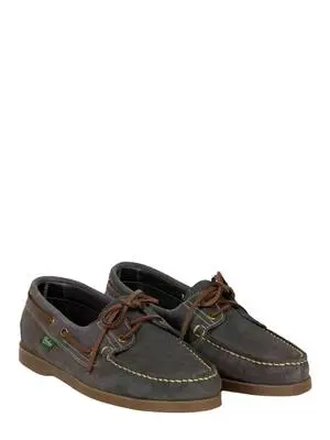 Paraboot Paraboot Dark Grey Suede Lace-Up Boat Shoes Grey