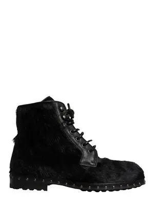 DOLCE & GABBANA Dolce & Gabbana Stud-Trimmed Haircalf Boots
