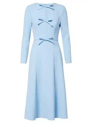 Carolina Herrera Bow-detail Crepe Midi Dress - Blue