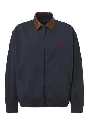 Prada Leather-trimmed Cotton Canvas Blouson Jacket - Blue