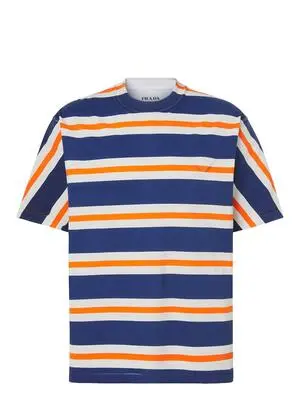 Prada Striped Cotton Jersey T-shirt - Multicoloured
