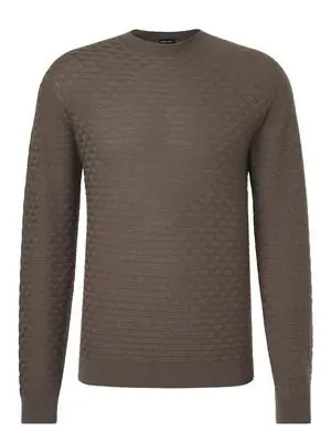 Giorgio Armani Virgin Wool Crewneck Sweater - Brown