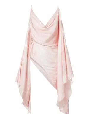 Balmain Printed Asymmetrical Top - Pink