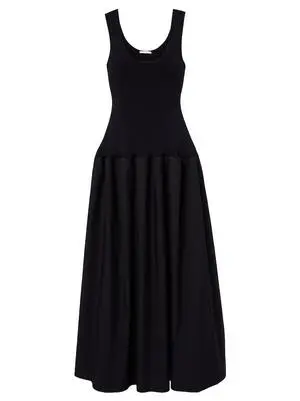 FFORME Marina Cotton And Silk Maxi Dress - Black