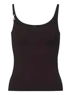 Gucci Horsebit Crêpe Jersey Tank Top - Brown