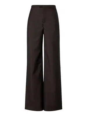 Gucci Pinstriped Wool And Mohair Wide-leg Pants - Brown