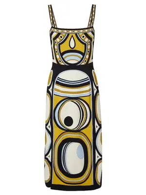 La DoubleJ Buy Me A Martini" Printed Satin Midi Dress - Black