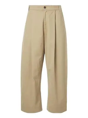 Studio Nicholson Sorte Cotton Wide-leg Pants - Beige