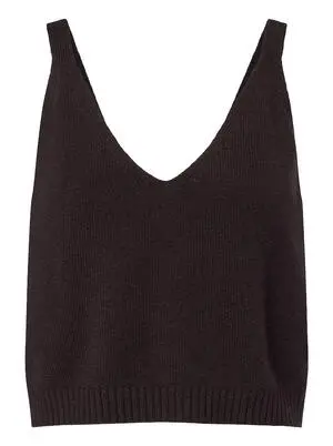 LISA YANG Violia Cashmere Crop Top - Brown