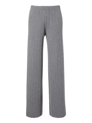LISA YANG Shannen Cotton And Cashmere Wide-leg Pants - Grey