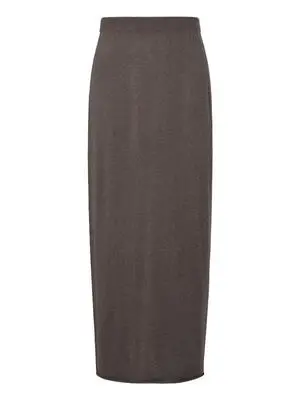 LISA YANG Cotton And Cashmere Maxi Skirt - Brown