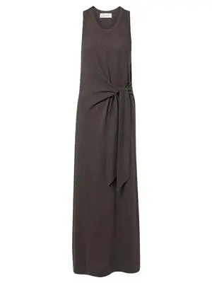 LISA YANG Angeline Cotton And Cashmere Maxi Dress - Brown