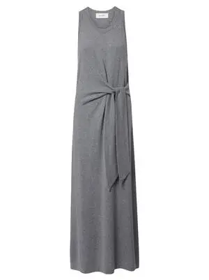 LISA YANG Angeline Cotton And Cashmere Maxi Dress - Grey