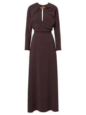 Max Mara Embellished Cady Maxi Dress - Brown