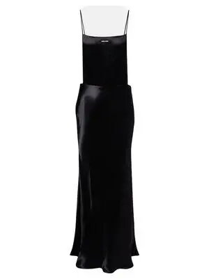 Miu Miu Satin Slip Maxi Dress - Black