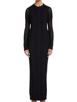 Max Mara Mesh Panelled Midi Dress - Black