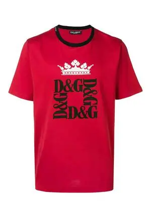 Dolce & Gabbana Crown Logo Print T-shirt - Red