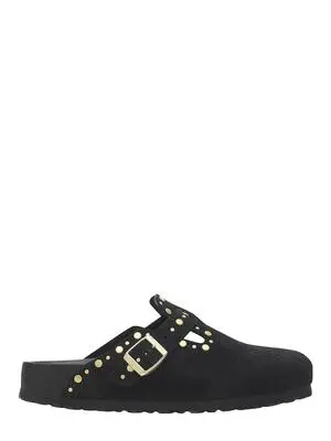 BIRKENSTOCK Boston Rivets Suede Clogs - Black